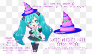 [mmd Dl] Cutie Witch's Hat [is It An Ok Model - Mikumikudance - Free ...